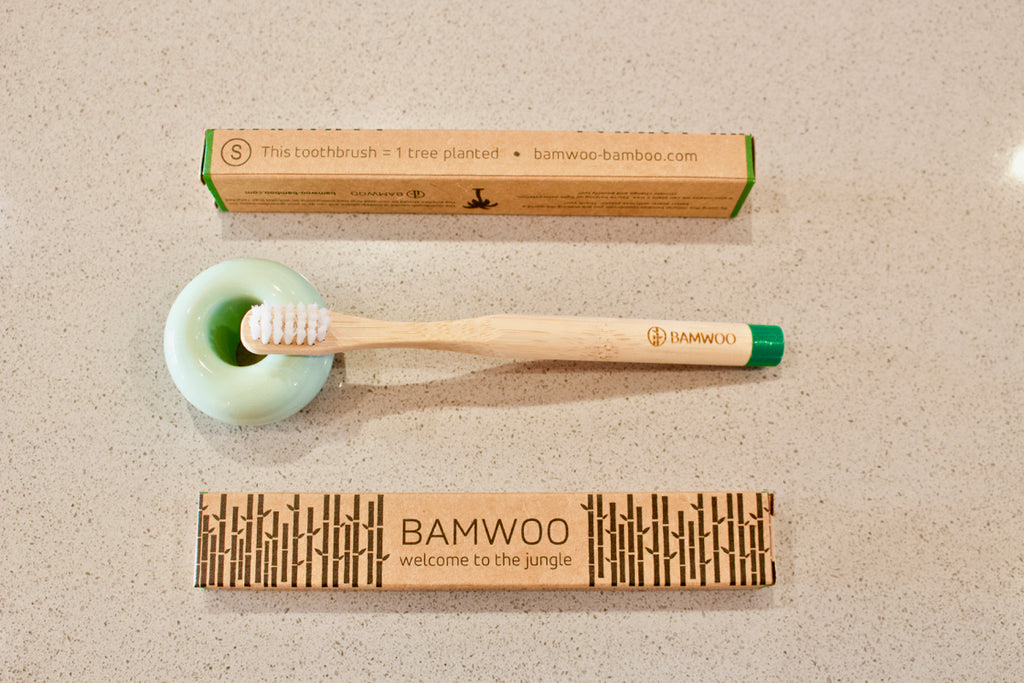 Children's Biodegradable Bamboo Toothbrush in Forest Green | BAMWOO ...